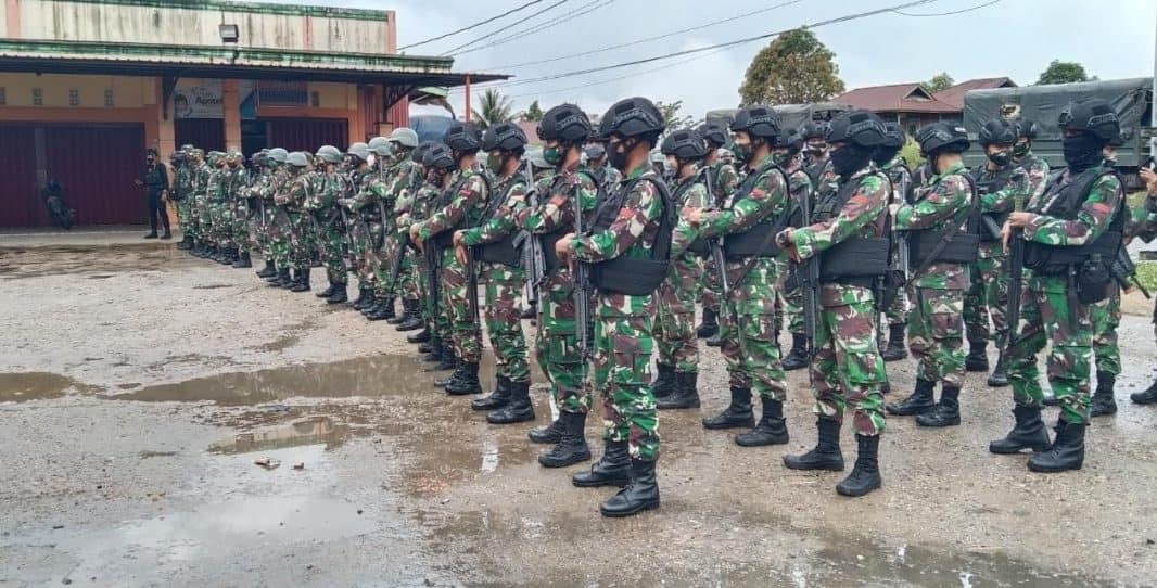 Satgas Pamtas Yonif Mekanis 516/CY Gelar Pasukan Amankan Pilkada Boven ...