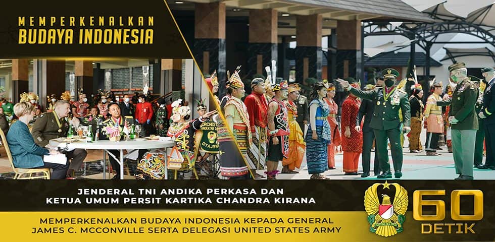 Kasad dan Ketua Umum Persit KCK Memperkenalkan Budaya Indonesia Kepada General James C. McConville⁣⁣
