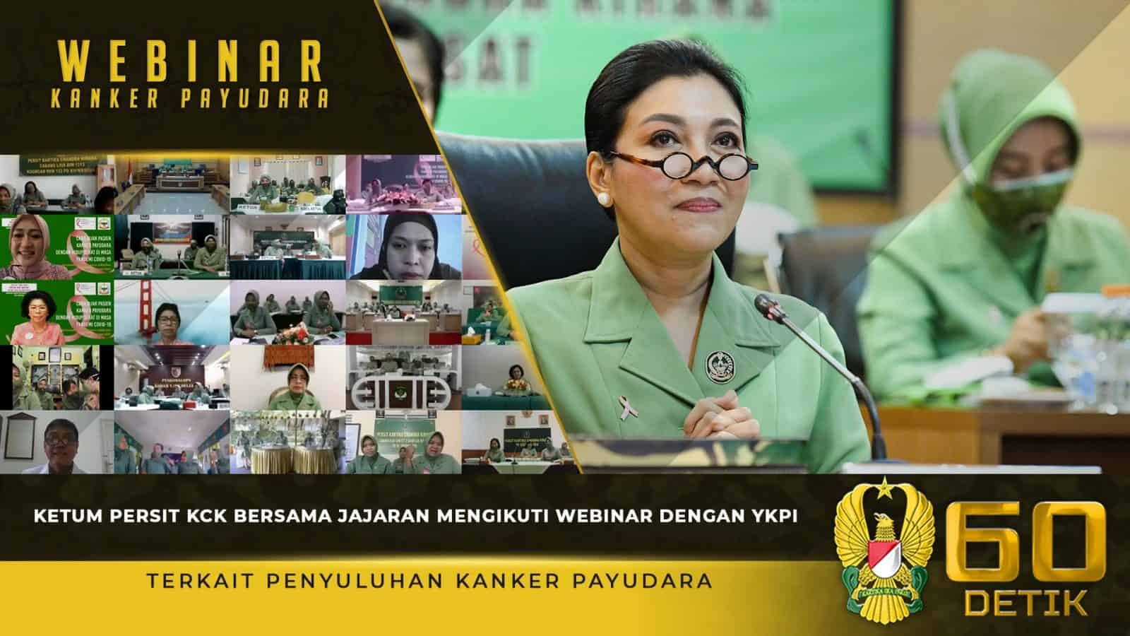 Ketum Persit KCK Mengikuti Webinar dengan YKPI Terkait Penyuluhan Kanker Payudara⁣⁣