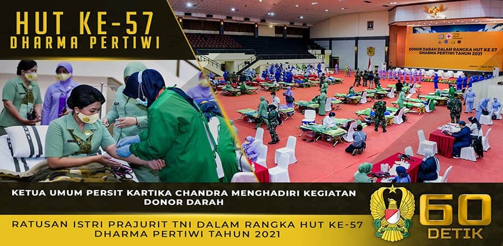 Ketua Umum Persit KCK Menghadiri Kegiatan Donor Darah dalam Rangka HUT ke-57 Dharma Pertiwi⁣