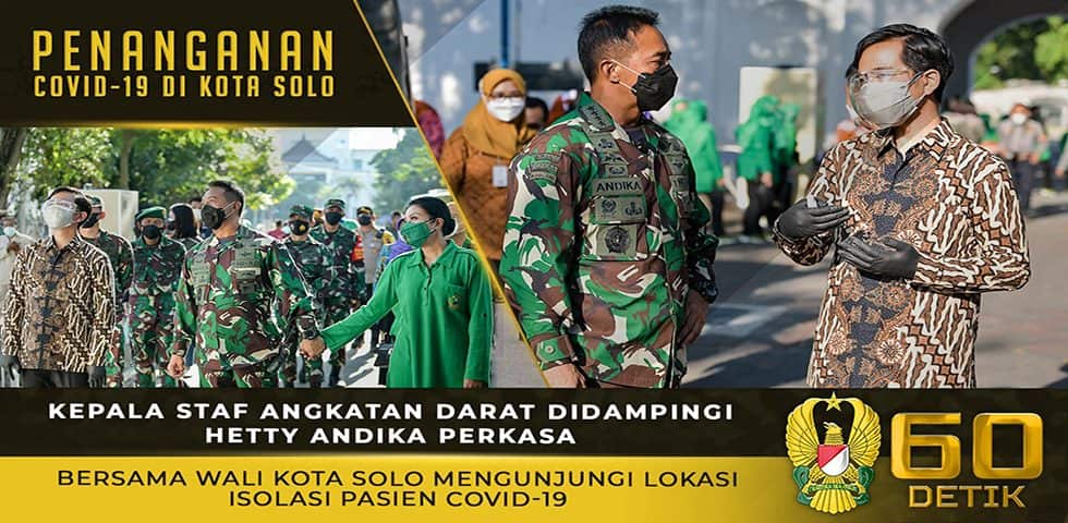 Kasad dan Ketum Persit KCK Bersama Wali Kota Solo Mengunjungi Lokasi Isolasi Pasien Covid-19