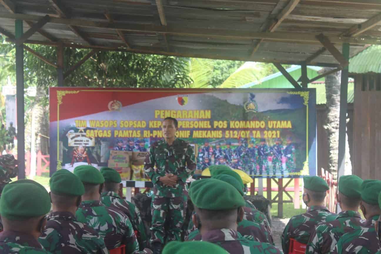 Tim Wasops Sopsad Kunjungi Satgas Pamtas Yonif Mekanis 512/QY di Sektor Utara Papua