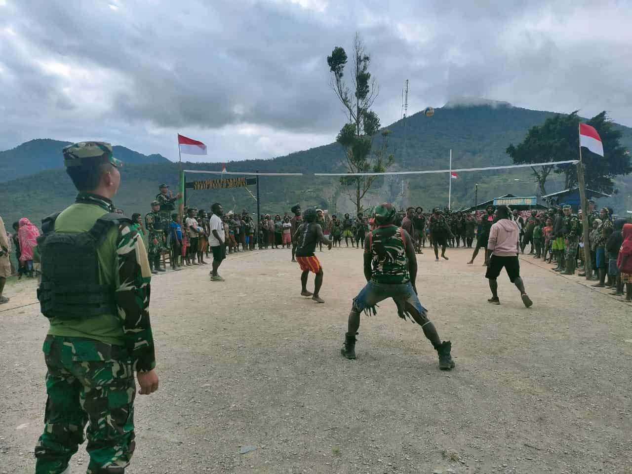 Satgas Yonif R 301/PKS Gelar Lomba 17 an di Puncak Jaya