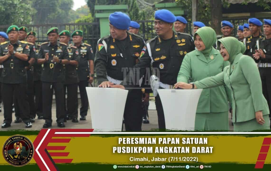 Alih Kodal ke Puspomad, Danpuspomad Resmikan Papan Satuan Pusdikpom