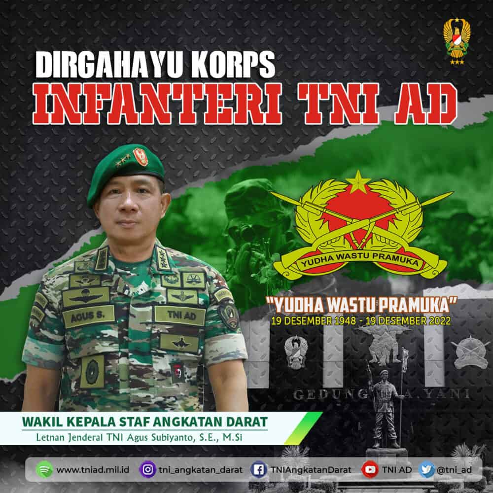 Dirgahayu Korps Infanteri TNI AD, 19 Desember 1948 - 19 Desember 2022 ...