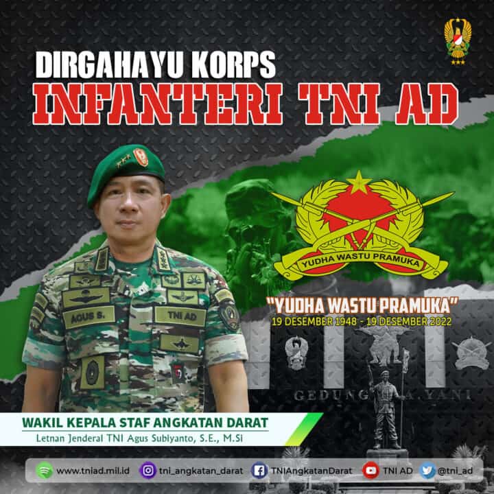 Dirgahayu Korps Infanteri TNI AD, 19 Desember 1948 - 19 Desember 2022 ...