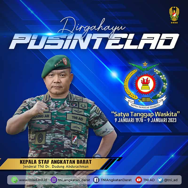 Dirgahayu Pusintelad "Satya Tanggap Waskita" 9 Januari 1978 - 9 Januari ...