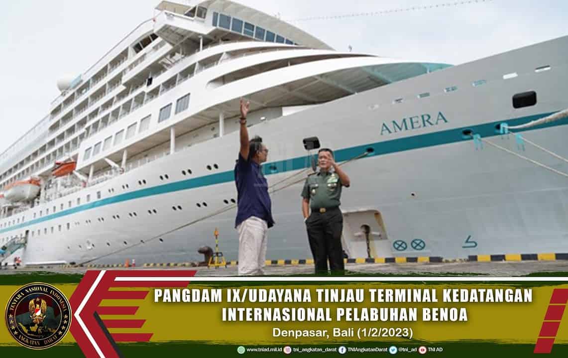 Kunjungi Kantor Pelindo, Pangdam IX/Udayana Tinjau Terminal Kedatangan Internasional Pelabuhan Benoa