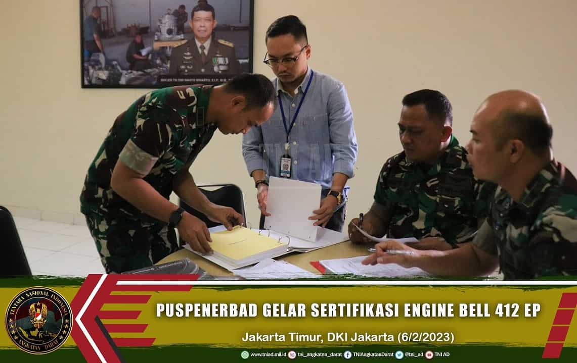 Puspenerbad Gelar Sertifikasi Engine Bell 412 EP