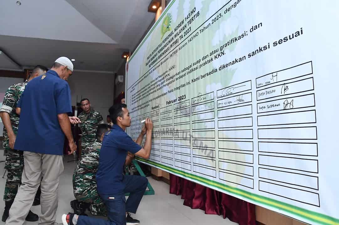 Korem 143/HO Laksanakan Pencanangan Wilayah Tertib Reformasi Birokrasi ...