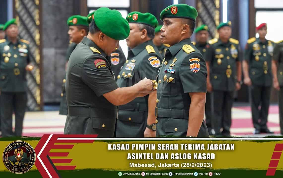 Kasad Pimpin Serah Terima Jabatan Asintel dan Aslog Kasad