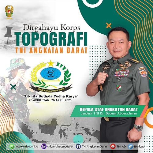 Dirgahayu Korps Topografi Tni Angkatan Darat Likhita Buthala Yudha