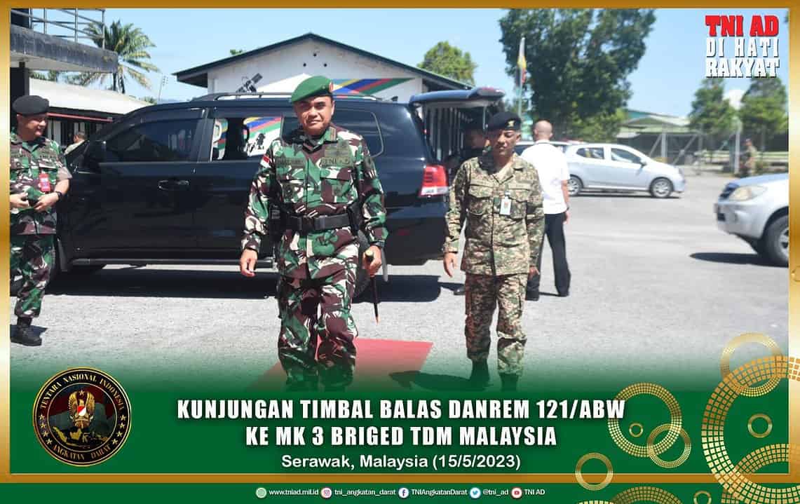 Kunjungan Timbal Balas Danrem 121/Abw ke MK 3 Briged TDM Malaysia
