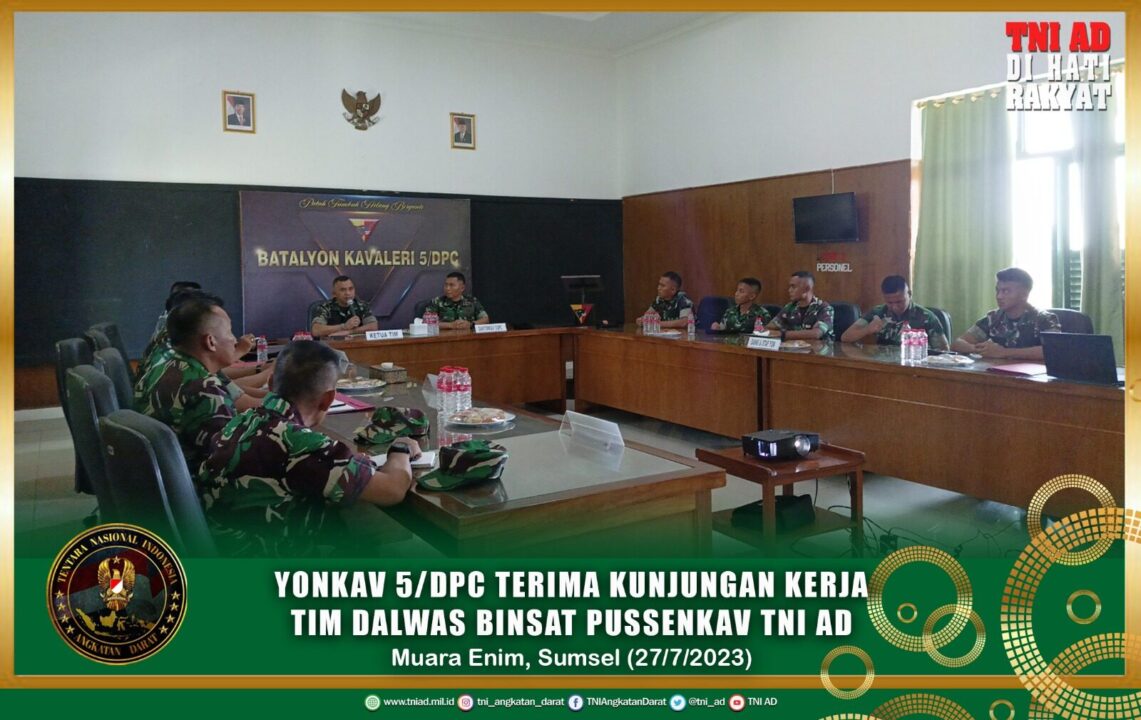 Yonkav 5/DPC Terima Kunjungan Kerja Tim Dalwas Binsat Pussenkav TNI AD