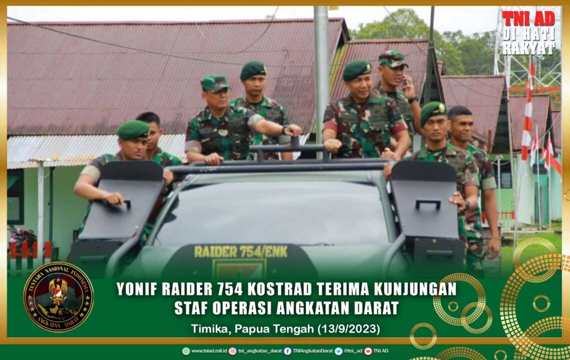 Yonif Raider 754 Kostrad Terima Kunjungan Staf Operasi Angkatan Darat