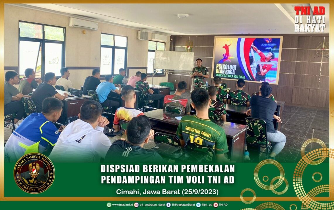 Dispsiad Berikan Pembekalan Pendampingan Tim Voli TNI AD