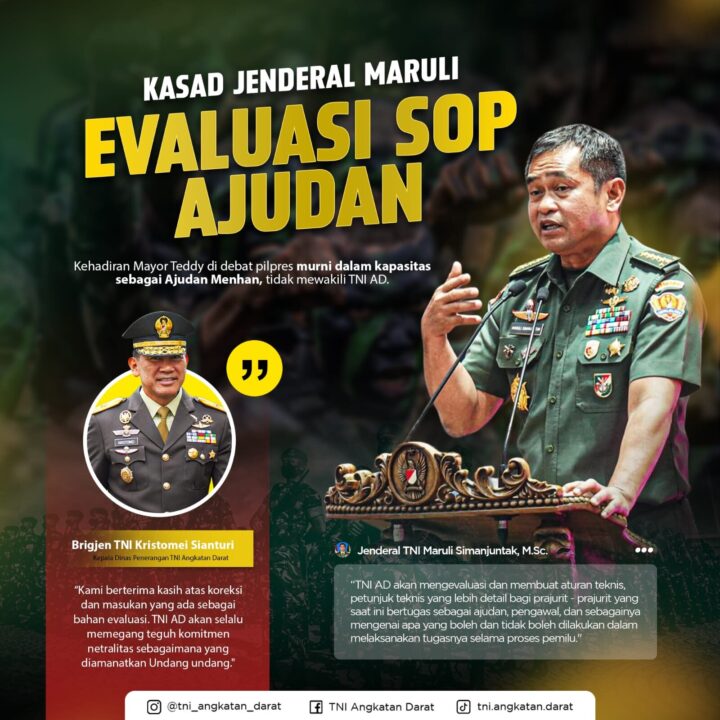 Banner Netralitas TNI AD pada Pemilu 2024