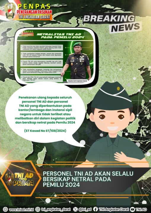 Personel TNI AD Akan Selalu Bersikap Netral Pada Pemilu 2024